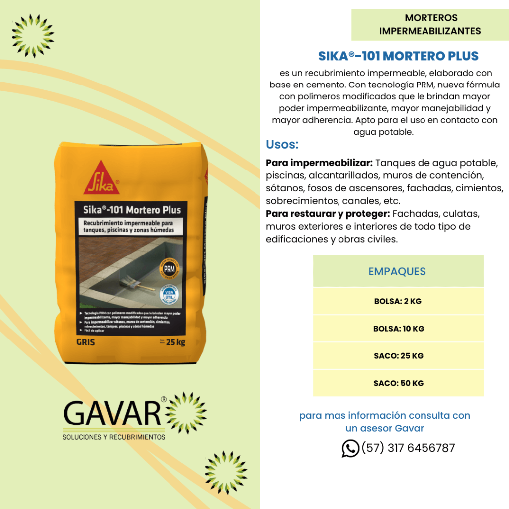 Sika®-101 Mortero Plus (Gris 50 Kg) – GAVAR